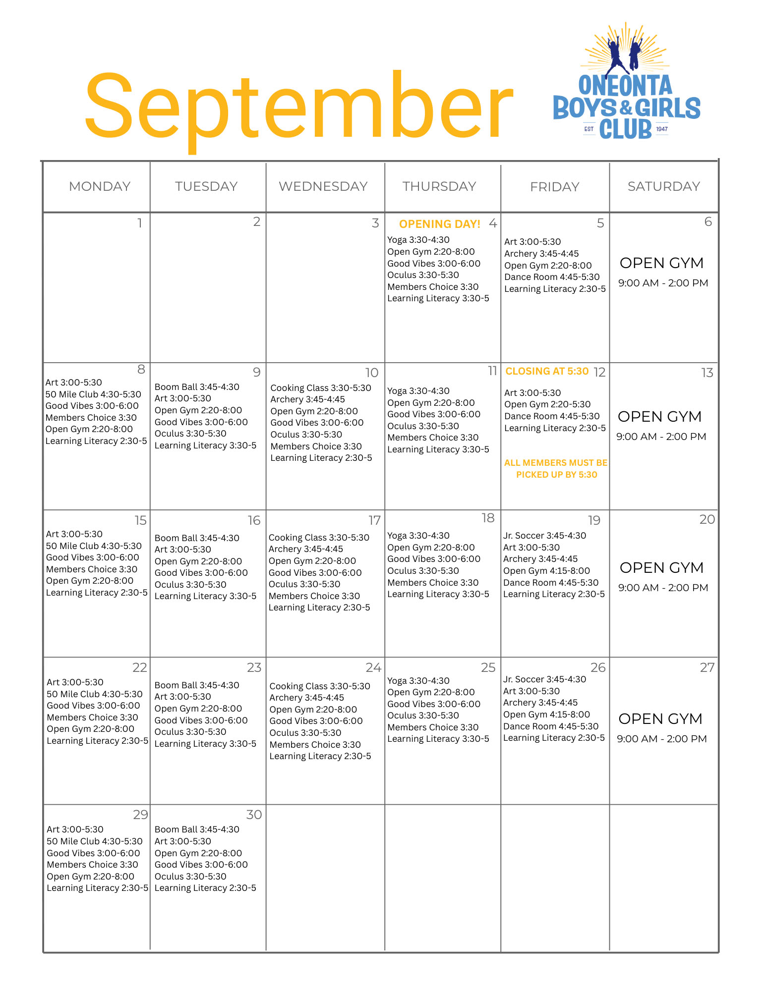 Programs :: Oneonta Boys & Girls Club